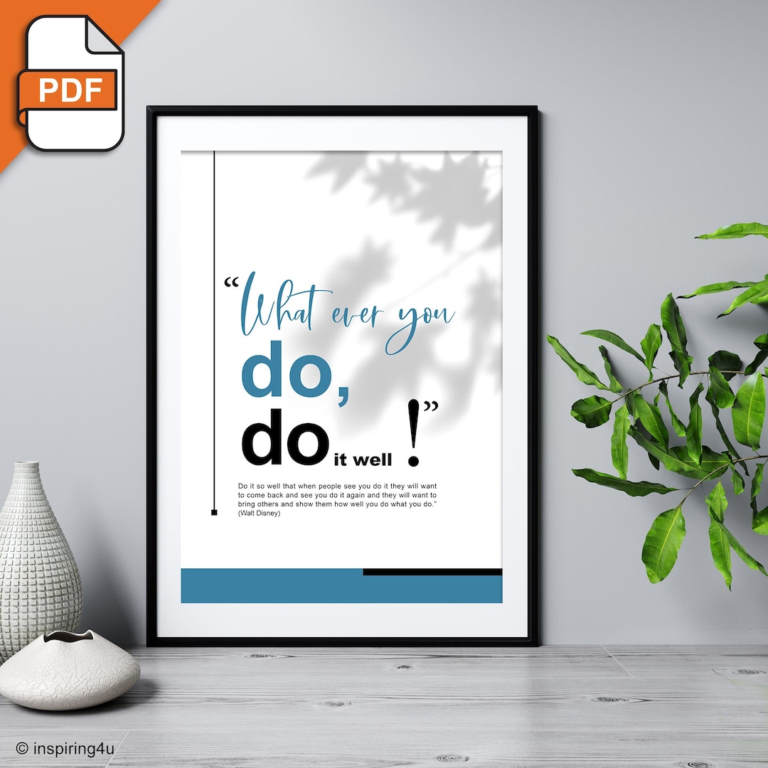 Walt Disney Printable Inspiring Quote Poster. Digital Download ...