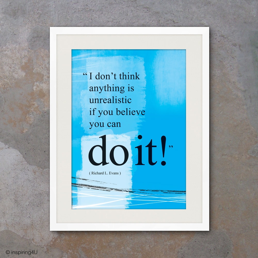 Do It Quote Poster. Positive Thinking Office Wall Decor Print. - Etsy