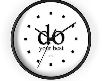 Office Wall Decor Clock With Motivational Quote. Wall Clock | Etsy