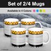 SET of 2 or 4 Office Coffee Mugs, Set of Tea Ceramic Mugs, Black White ...