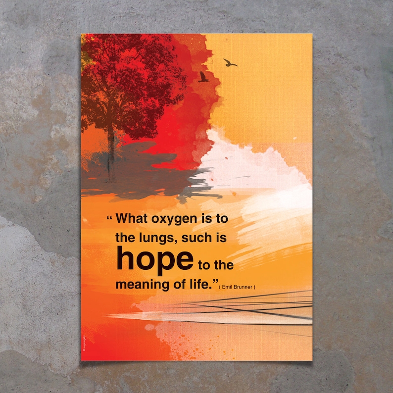 A3 Motivational Poster With Hope Quote. Positive Thinking for - Etsy