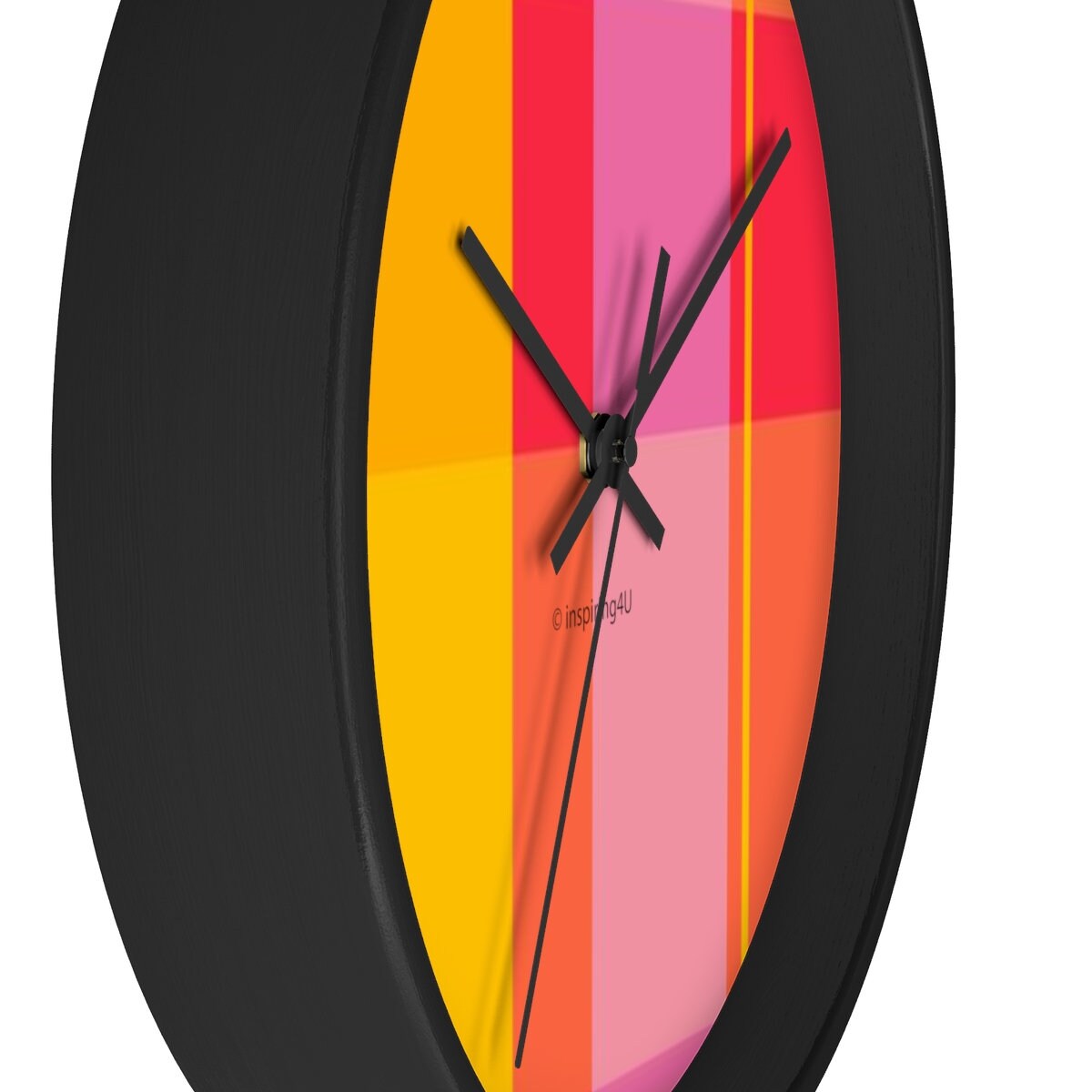 Colorful Wall Clock. Office Wall Decor Clock. Red, Pink & Orange Wall ...