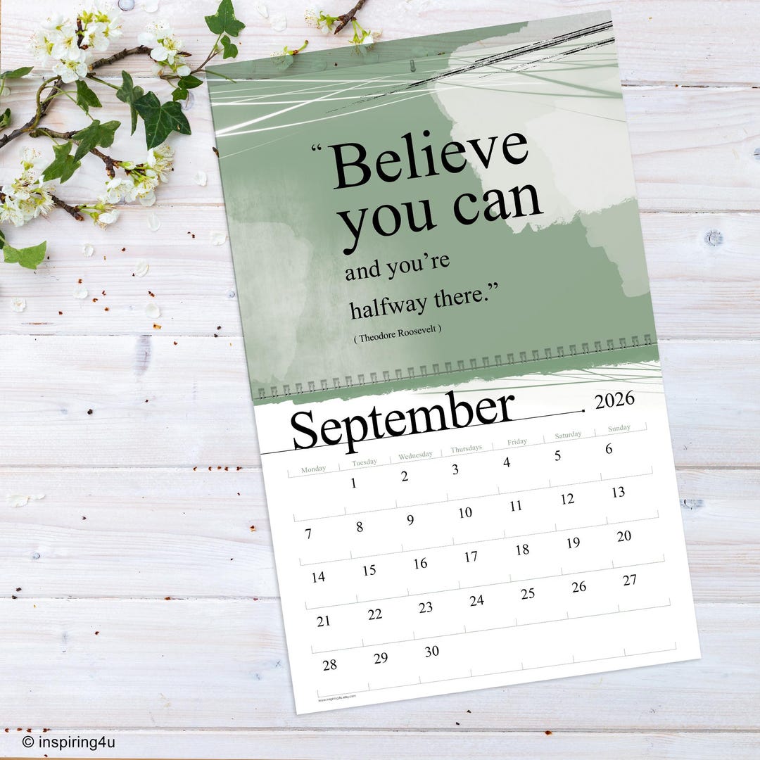 2026 Inspirational Wall Calendar With Quotes. Monthly Motivational ...