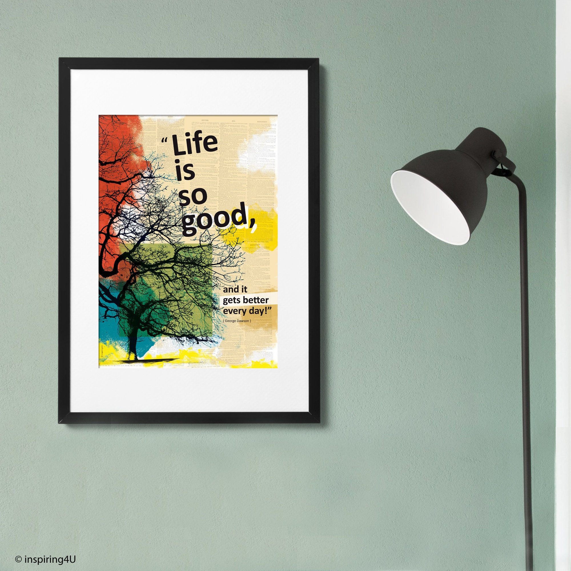 A4 Motivational Poster With Positive Thinking Typography Art - Etsy