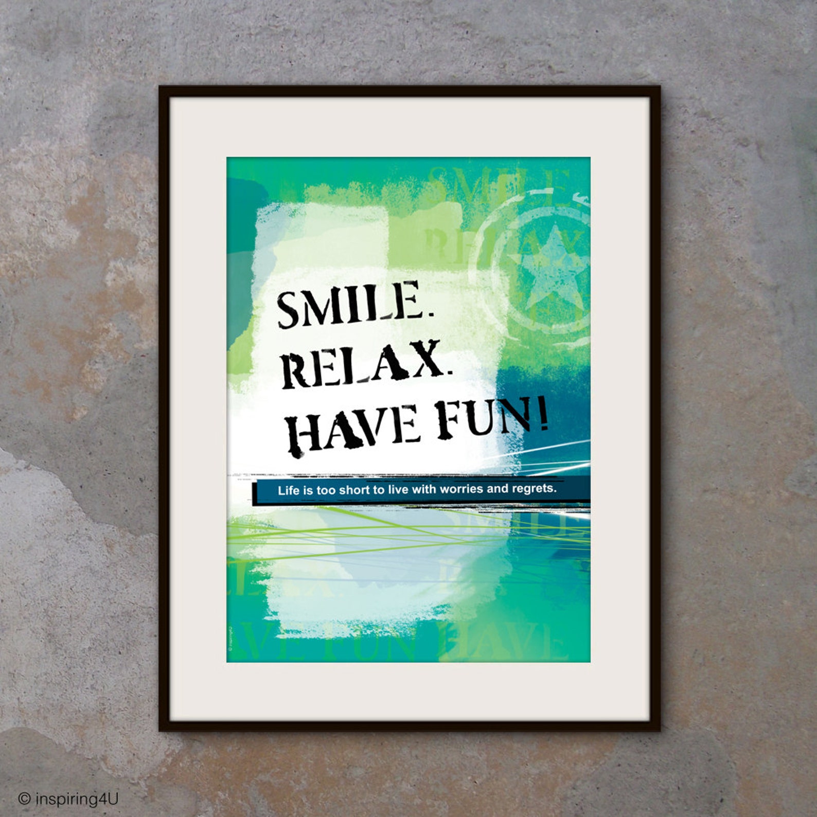 A4 Motivational Poster With Inspiring Happy Quote. Positive Thinking ...