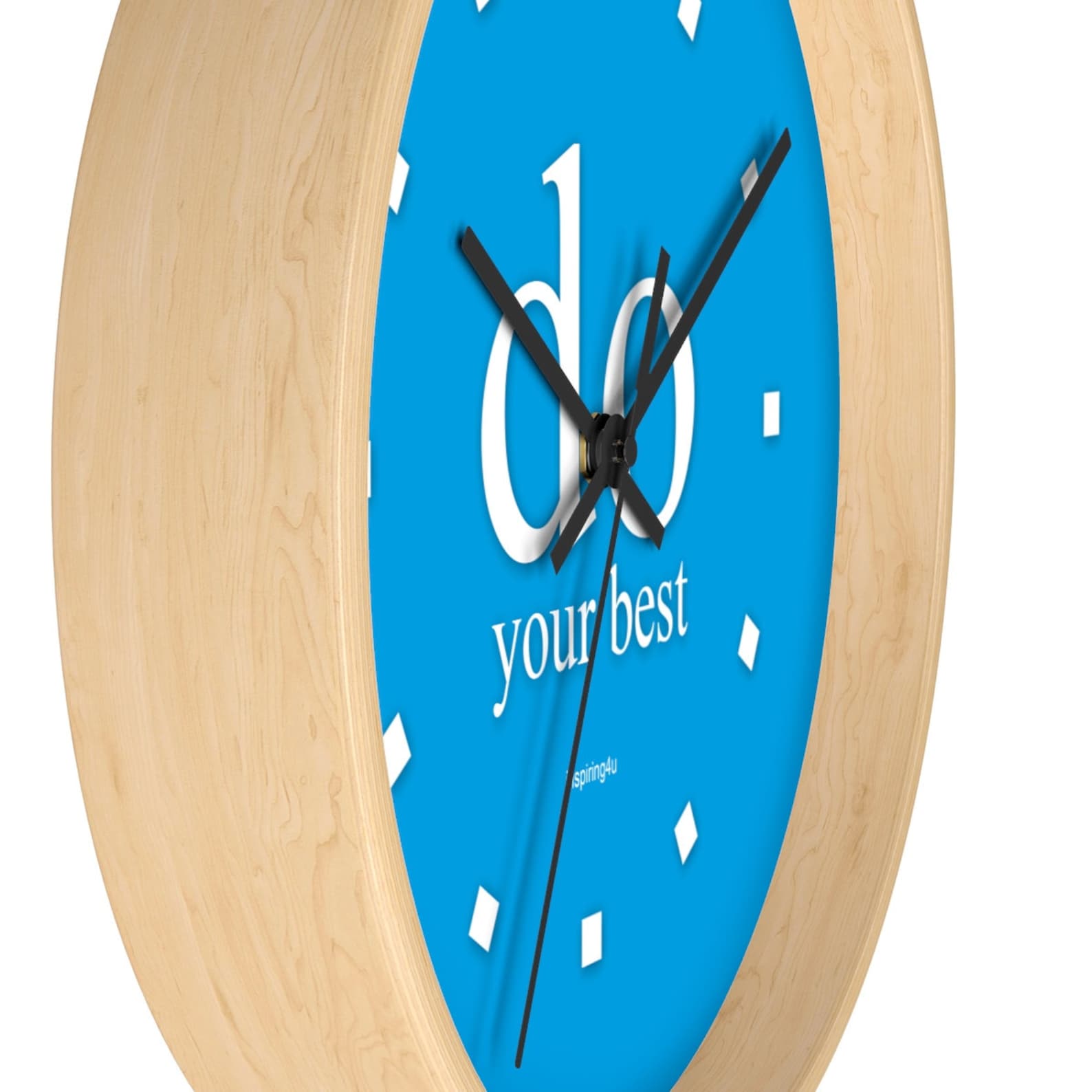 Light Blue Wall Clock. Office Wall Decor Clock With Motivational Quote ...