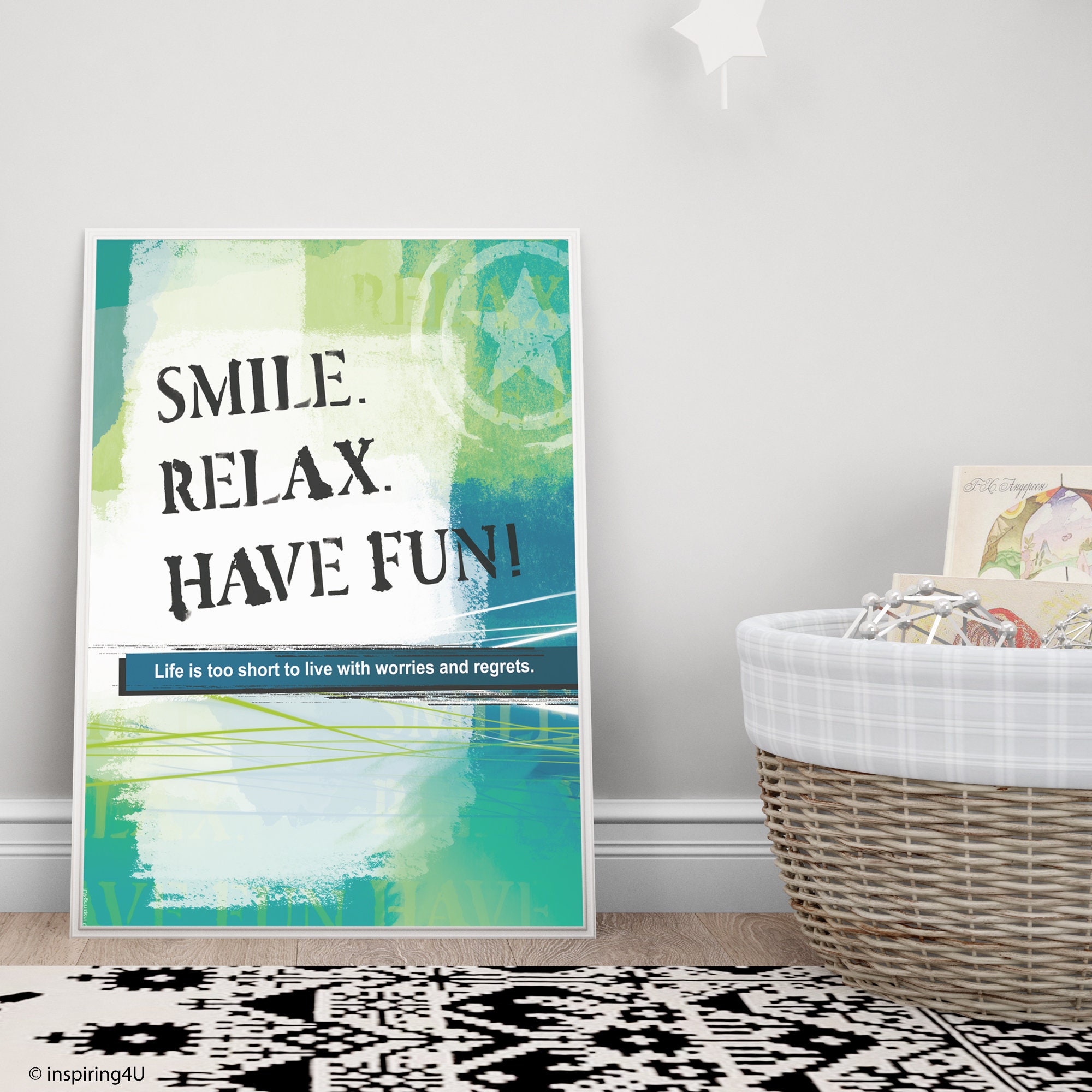 A4 Motivational poster with inspiring happy quote. Positive | Etsy