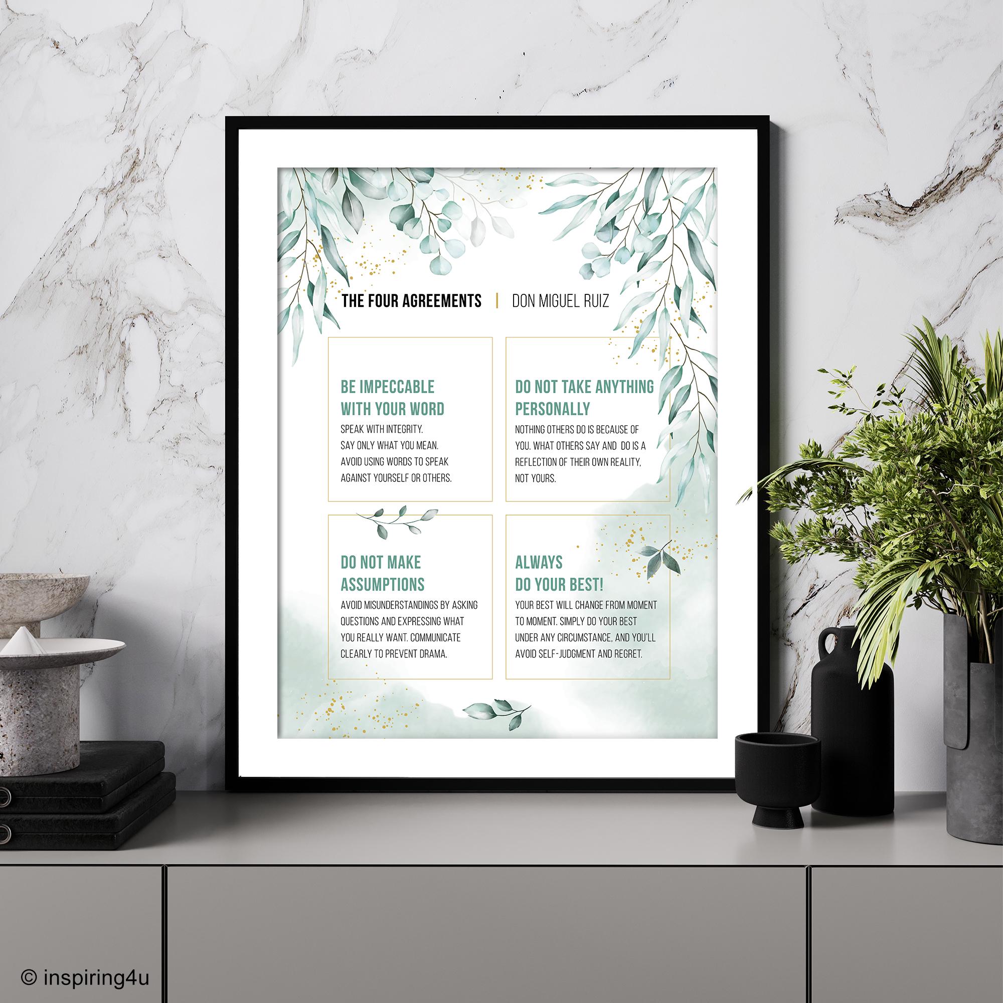 The Four Agreements Quotes. Wall Art Print. Inner Journey by Don Miguel ...