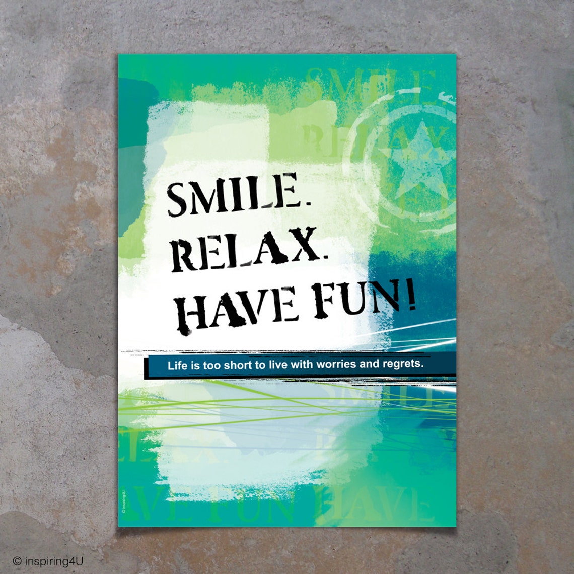 A4 Motivational Poster With Inspiring Happy Quote. Positive Thinking ...
