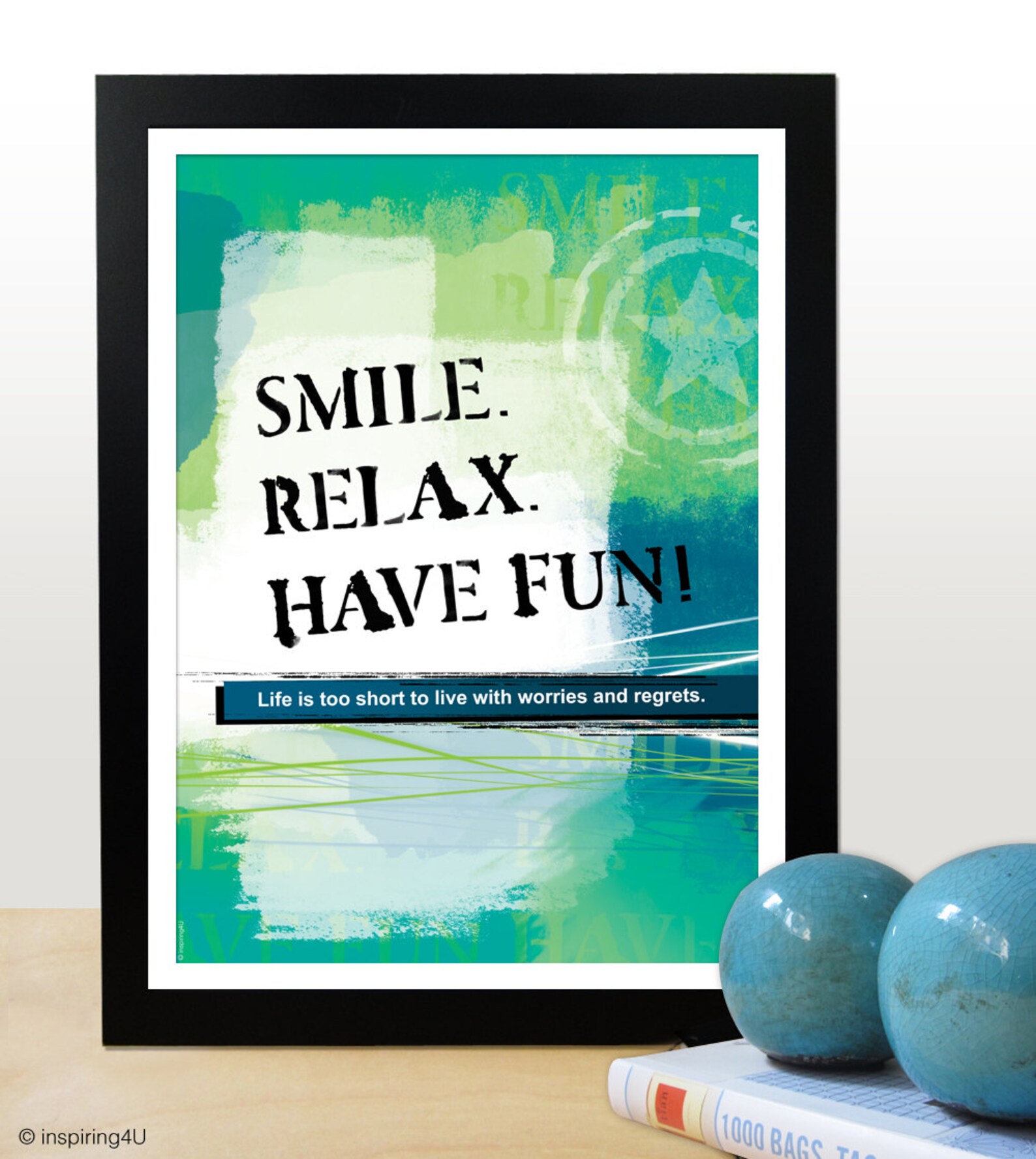 A4 Motivational Poster With Inspiring Happy Quote. Positive Thinking ...