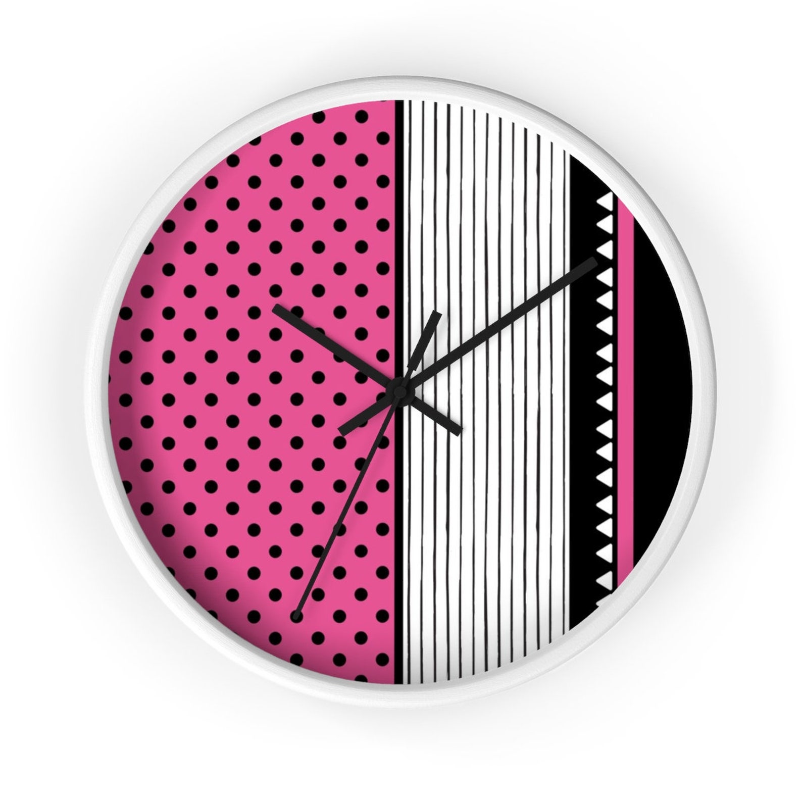 Pink Wall Clock. Colorful Clock Gift for Her. Office Wall Decor Clock ...