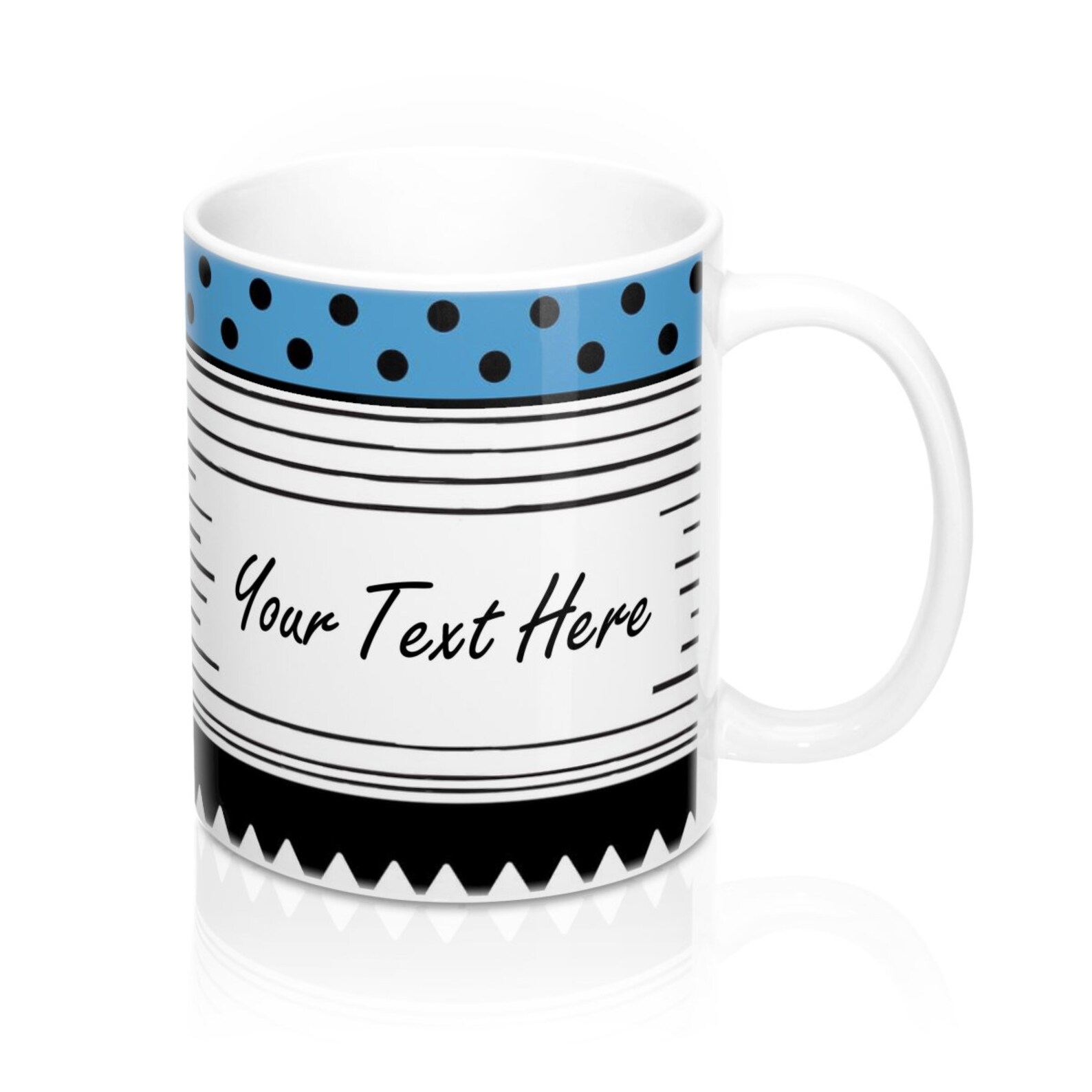 Custom Mug, Black White Personalized Coffee Mug, Create Your Own Mug ...