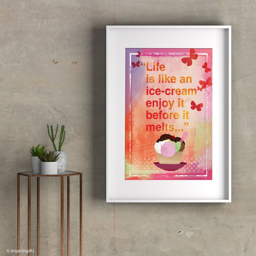 A4 Inspirational Poster. Motivational Poster Wall Decor. Happy Quote ...