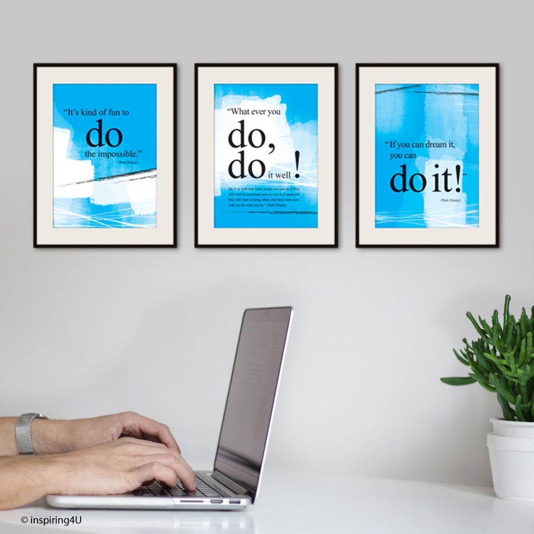 SET of 3 Motivational Poster, Walt Disney Quotes Poster, If You Can ...