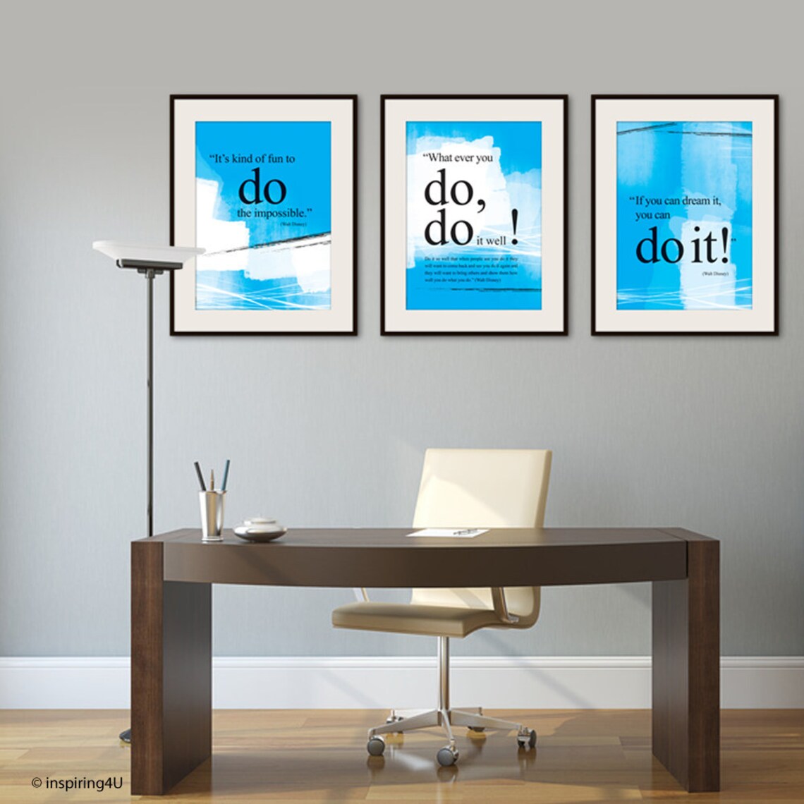 SET of 3 Motivational Posters. Walt Disney You Can Do It Quote Poster ...