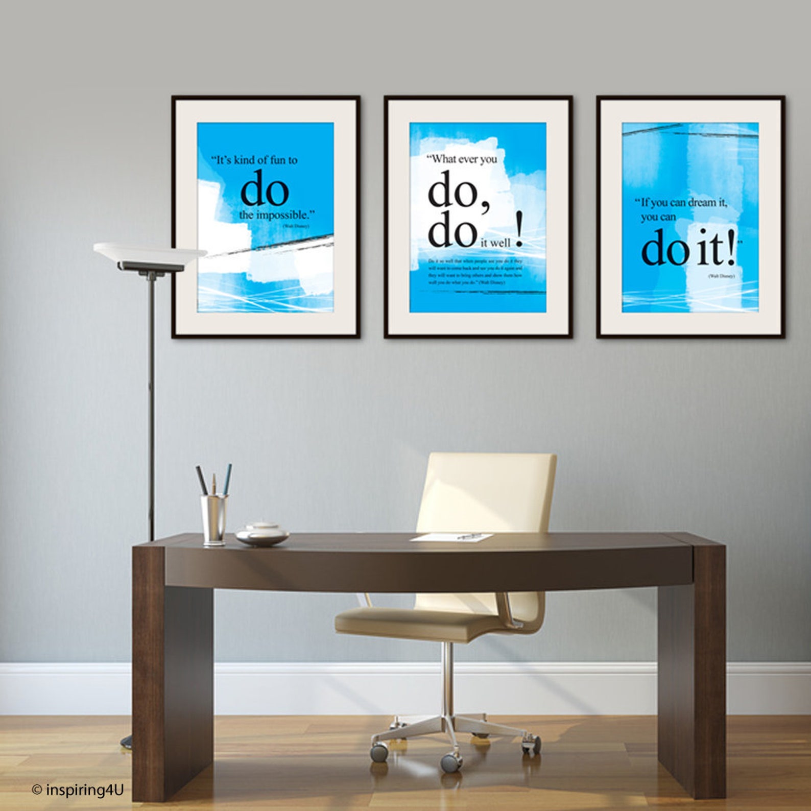 SET of 3 Motivational Posters. Walt Disney You Can Do It Quote Poster ...