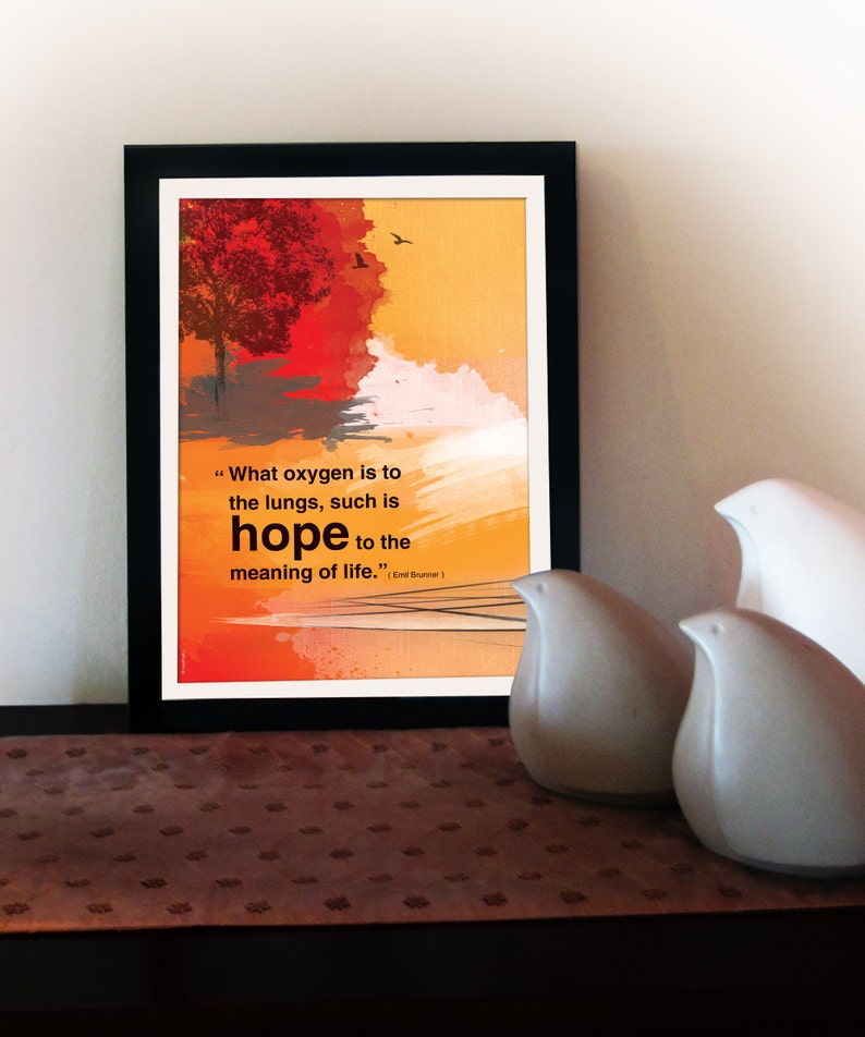 A4 Motivational Poster With Hope Quote. Positive Thinking for Office ...
