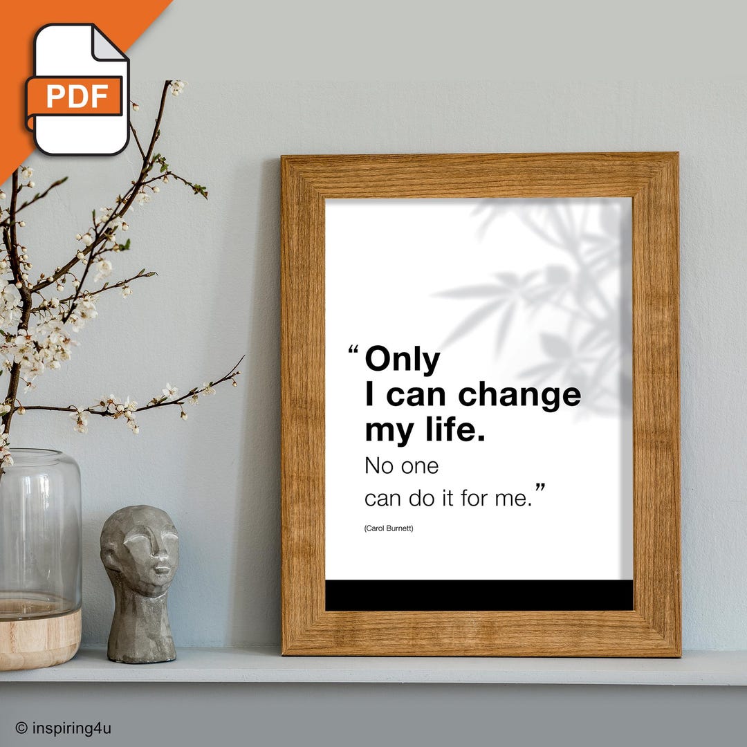 Printable Inspirational Quote Poster: Black and White Motivational Wall ...