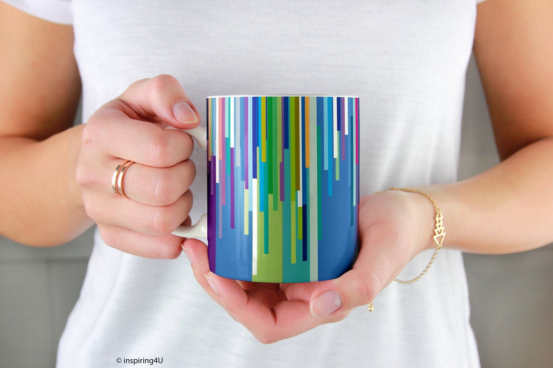 Rainbow Coffee Mug Colorful Coffee Mug Ceramic Mug Ceramic Tea Mug, Tea ...