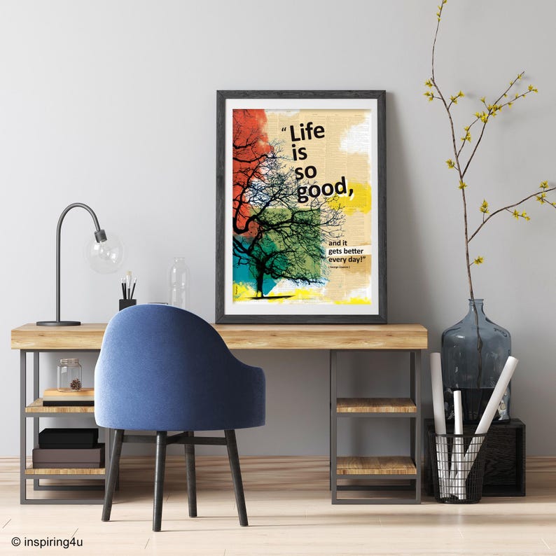 A4 Motivational Poster With Positive Thinking Typography Art Design for ...