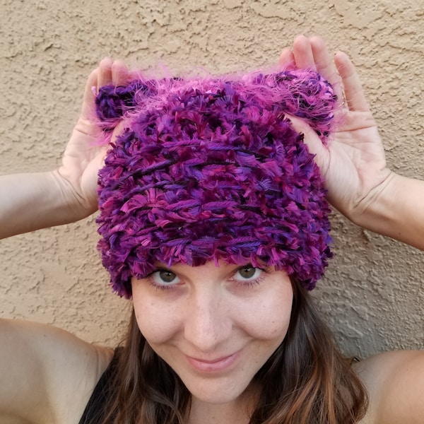 Pink Furry Cat Hat - Etsy