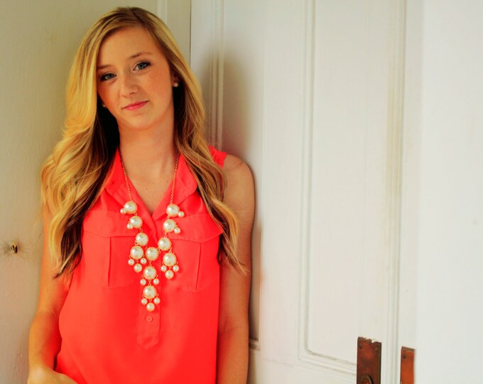 Ivory Pearl Bubble Bib Necklace - Etsy