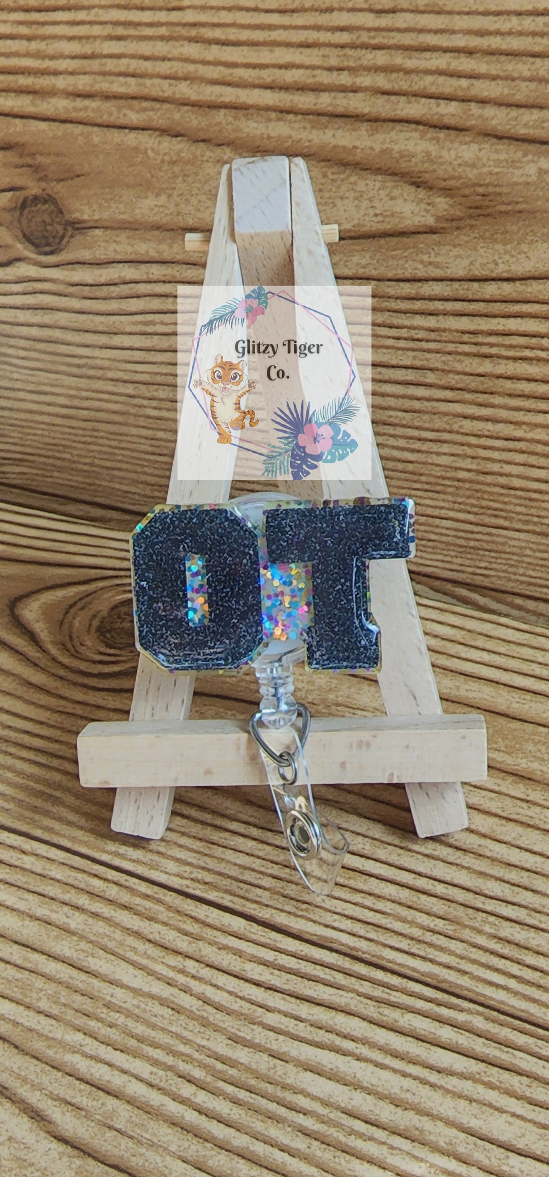 Occupational Therapist Badge Reel | Customizable Glitter OT Swivel Clip ...
