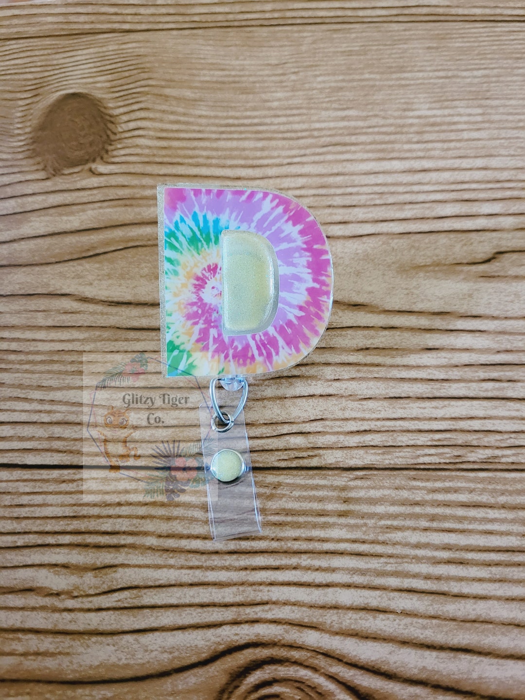 Customizable Initial Badge Reel, Letter Badge Reel, Initial ID Holder ...