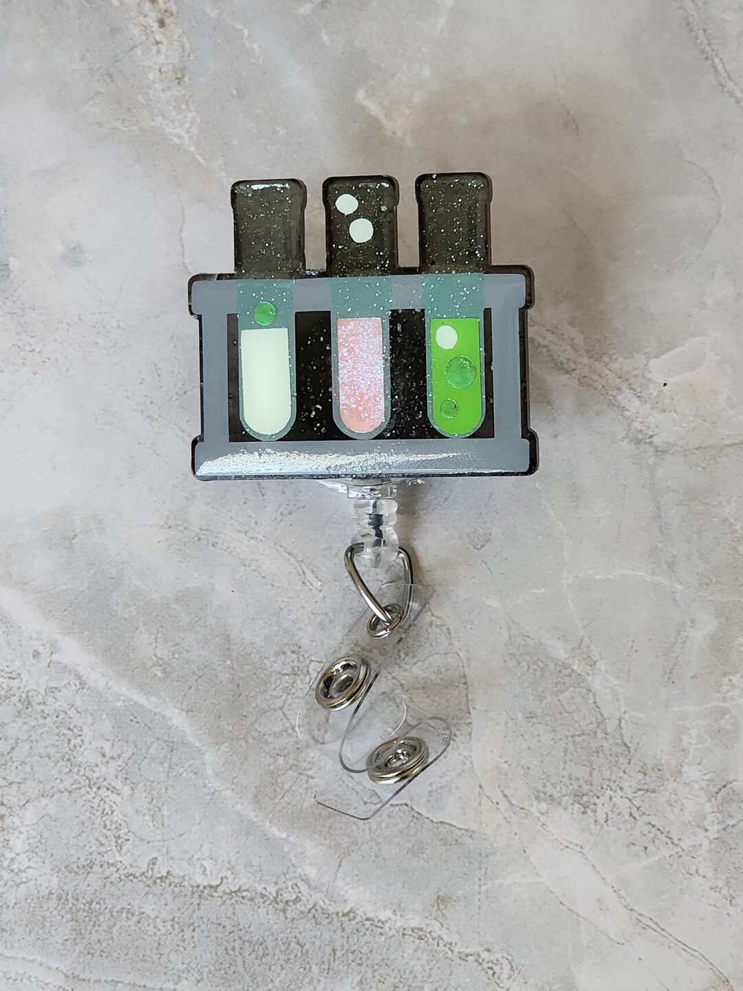 Test Tubes Badge Reel | Science Lab Swivel Alligator Clip - Etsy