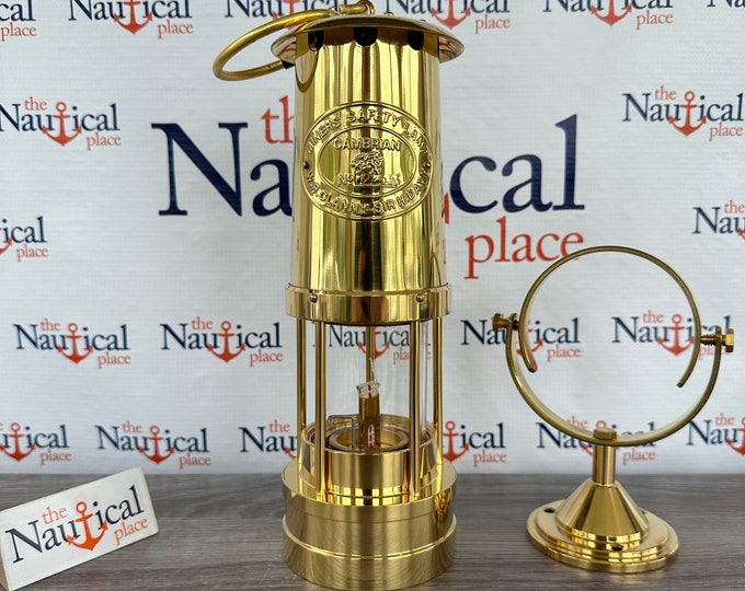Vintage Brass Gimbals Miner's Lamp - Polished Finish - Nautical Oil ...