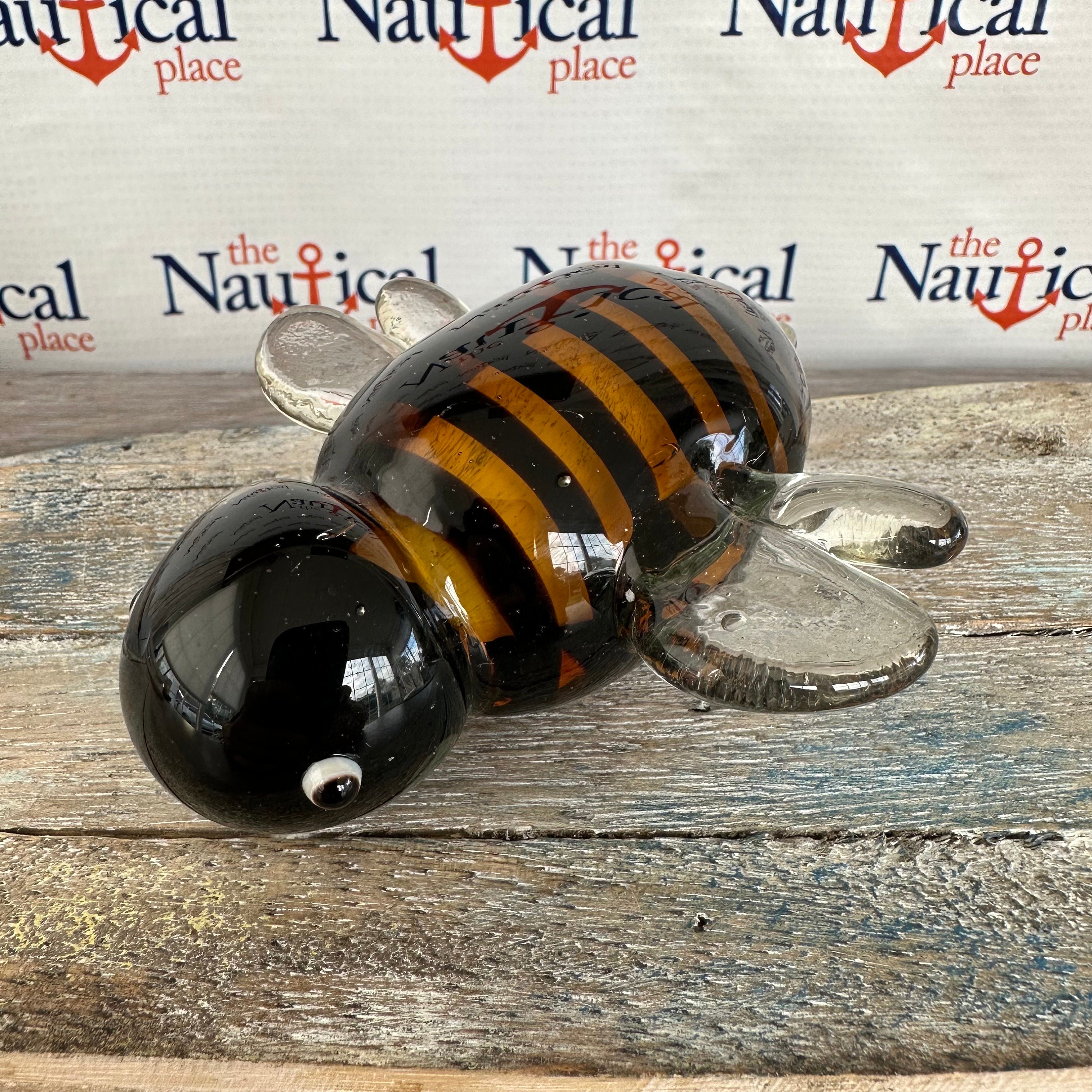 4.5 Glass Bumblebee Figurine - Yellow & Black Accents - Hand Blown ...