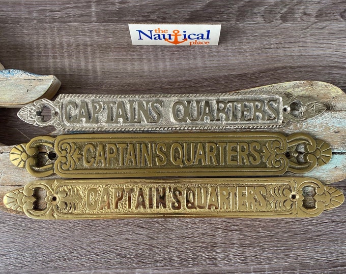 Nautical Door Signs - Captain’s Quarters - Solid Brass, Antique, or ...
