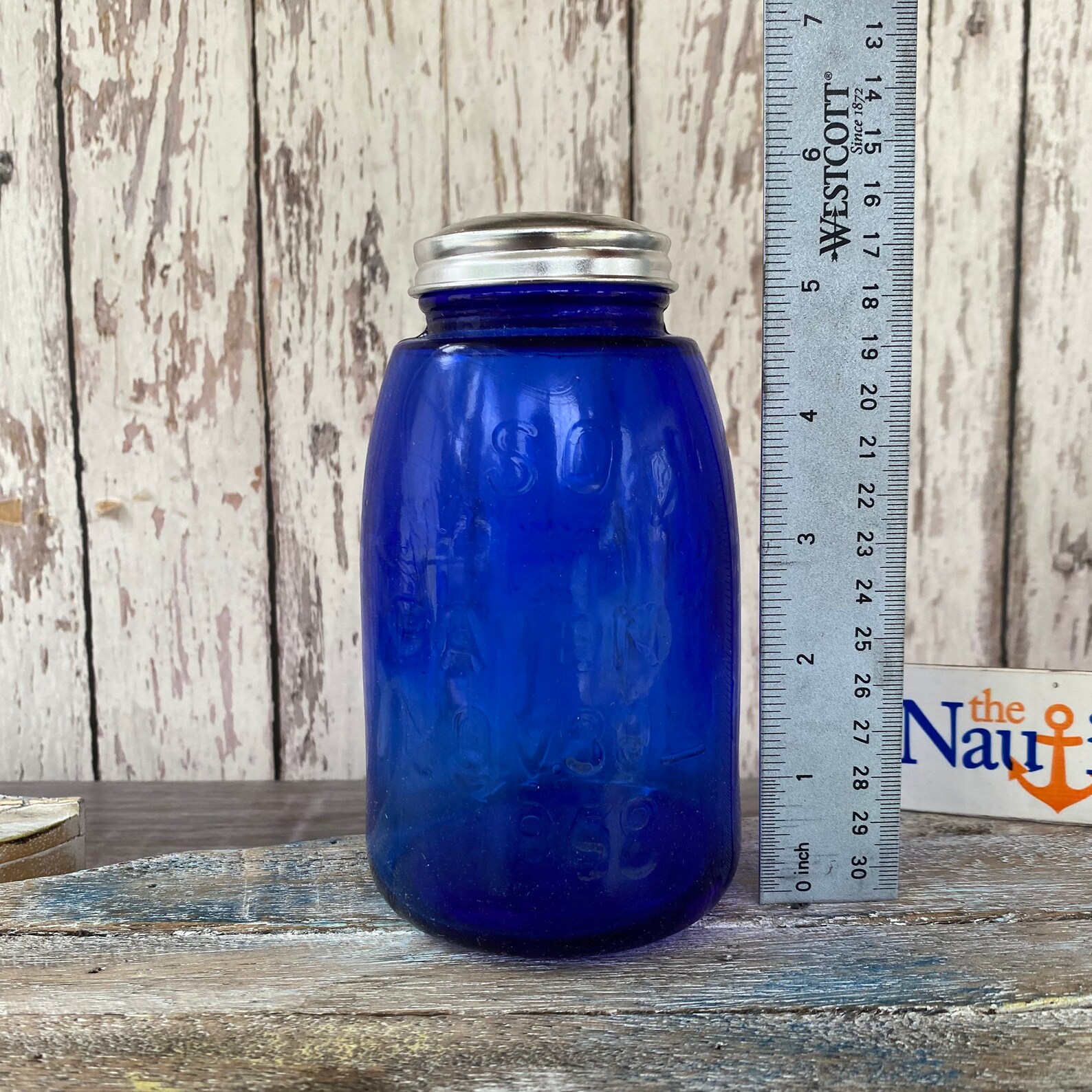 Cobalt Blue Mason Jar With Lid Dark Blue Glass Vintage - Etsy