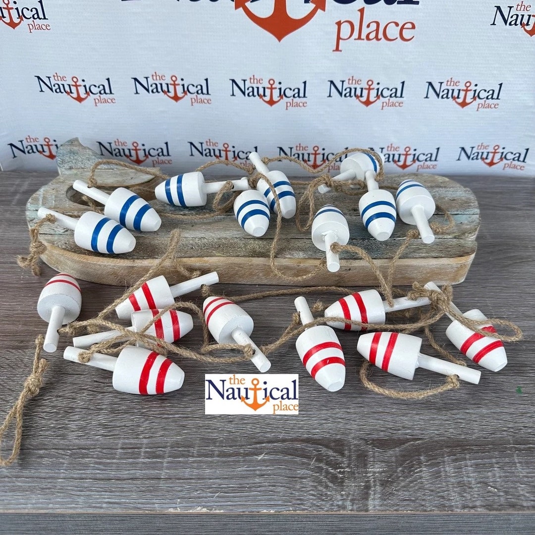 Lobster Buoy Floats on String Red or Blue Fish Net Garland 6 Ft, Set of ...