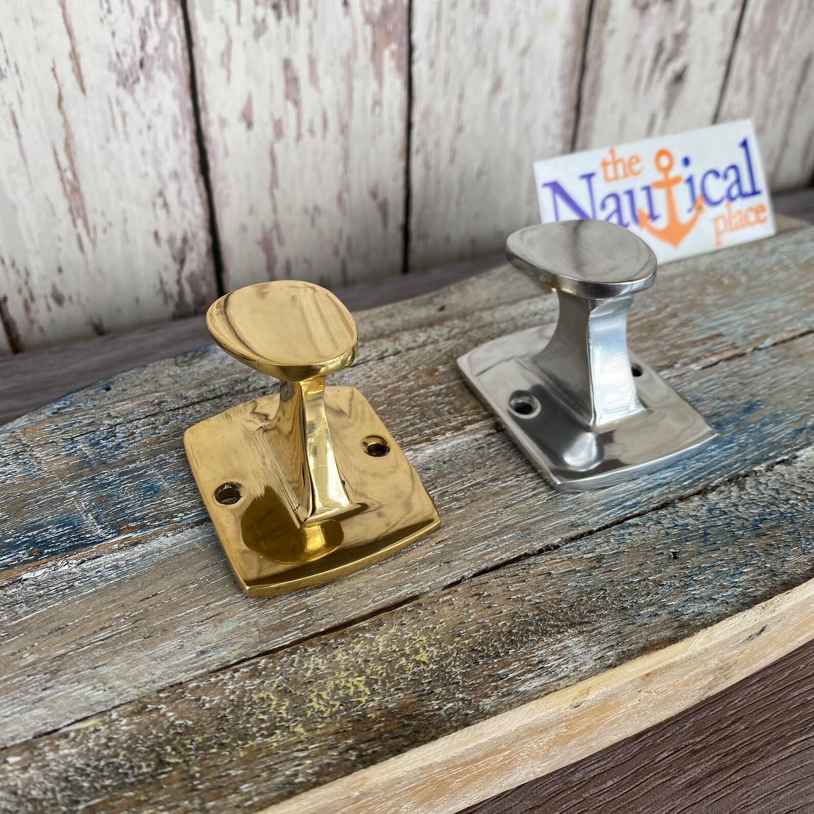 Solid Brass or Aluminum Single Hook Cleat - Nautical Wall Hooks ...