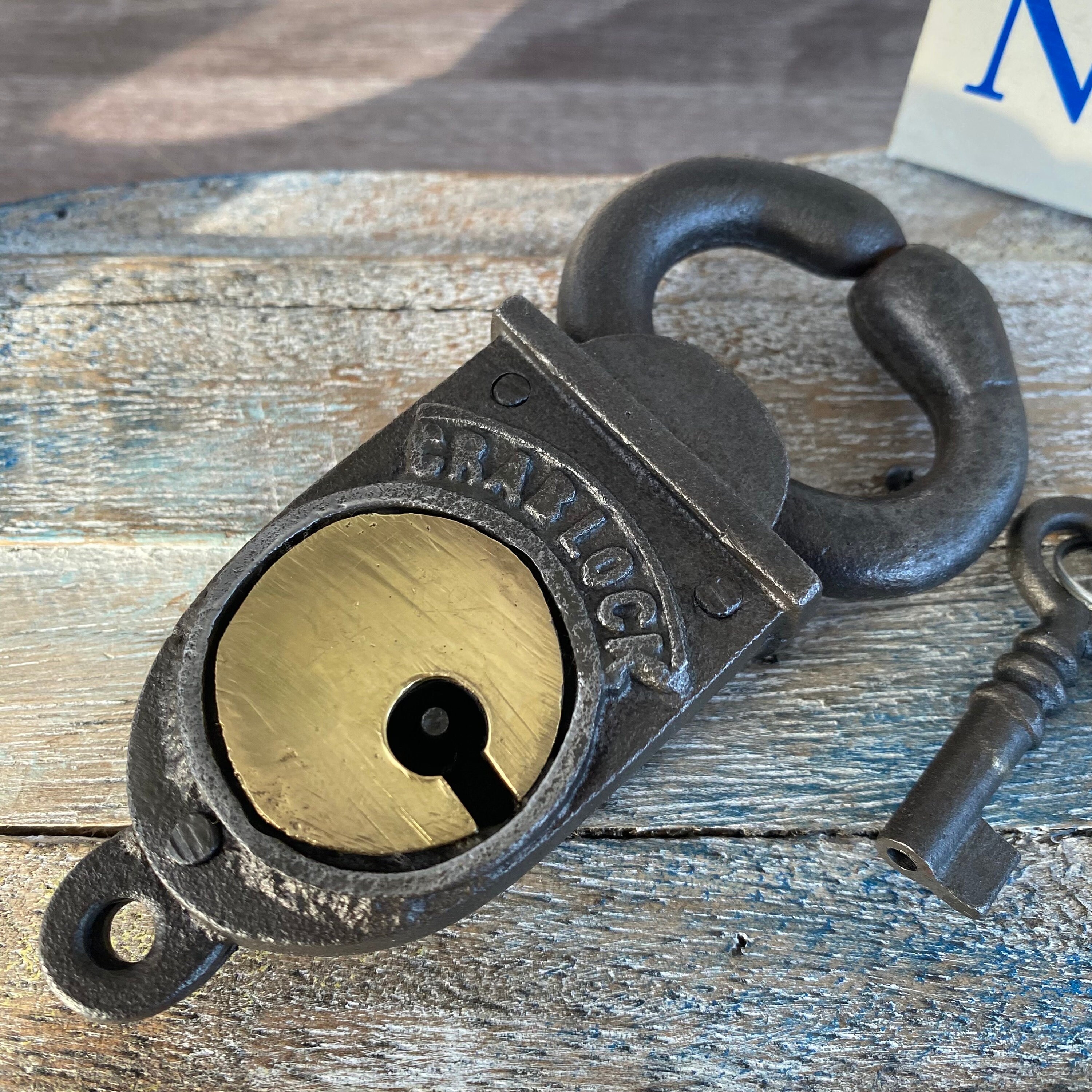 Iron Crab Lock and Keys - Vintage Antique Rustic Style - Old Style ...