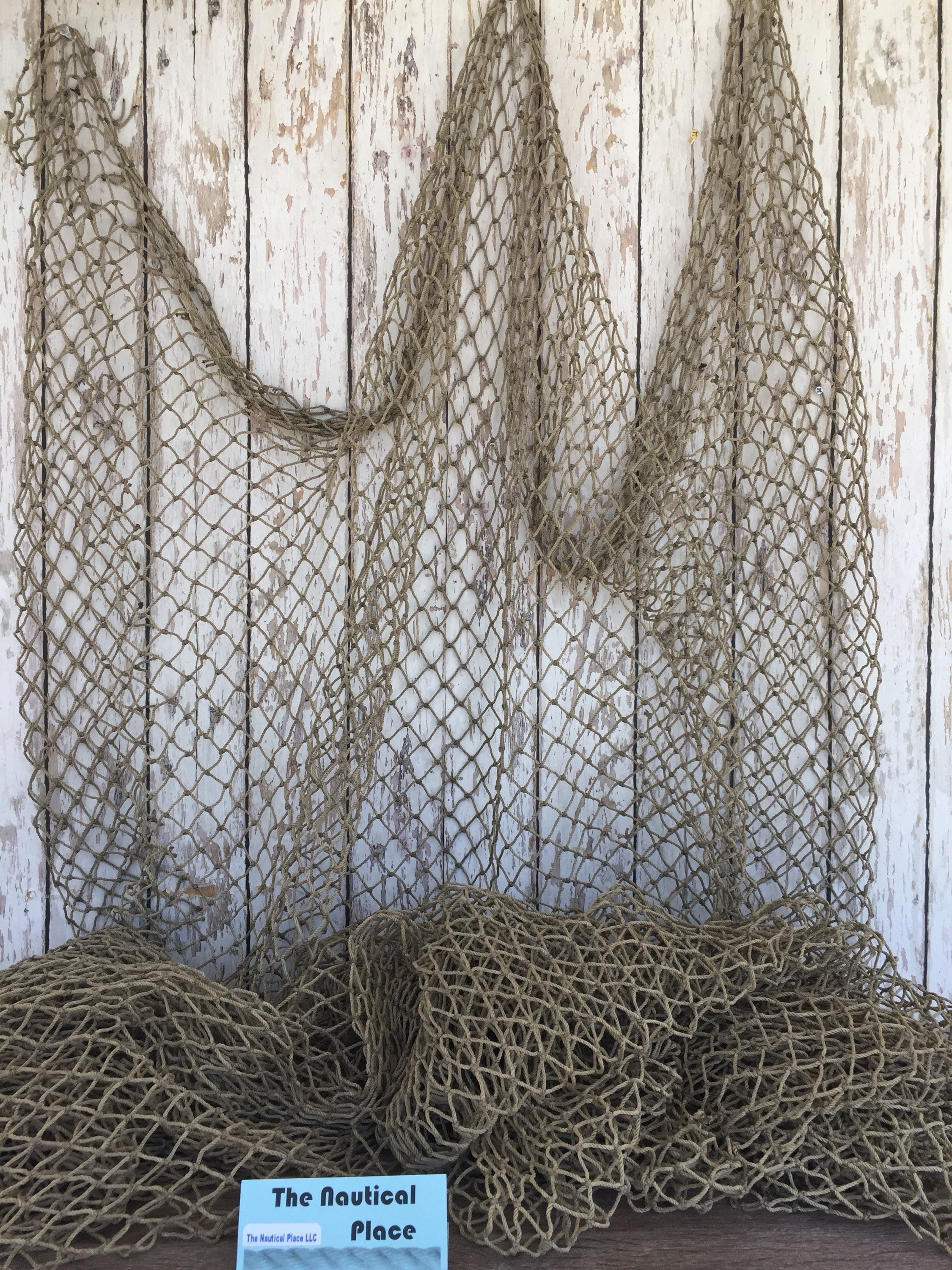 Authentic Fishing Net - 5 ft x 10 ft Knotted - Vintage Old Used Fish ...