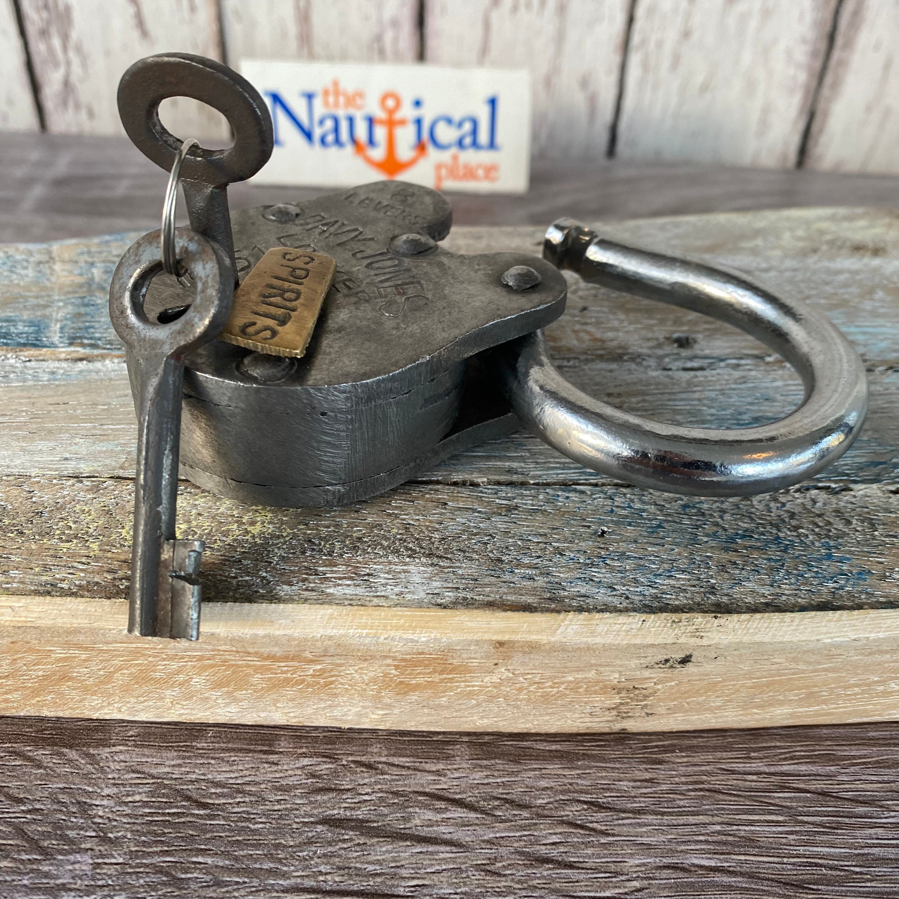 Old Style Iron Lock and Keys w/ Brass Keyhole Cover - Davy Jones Locker ...