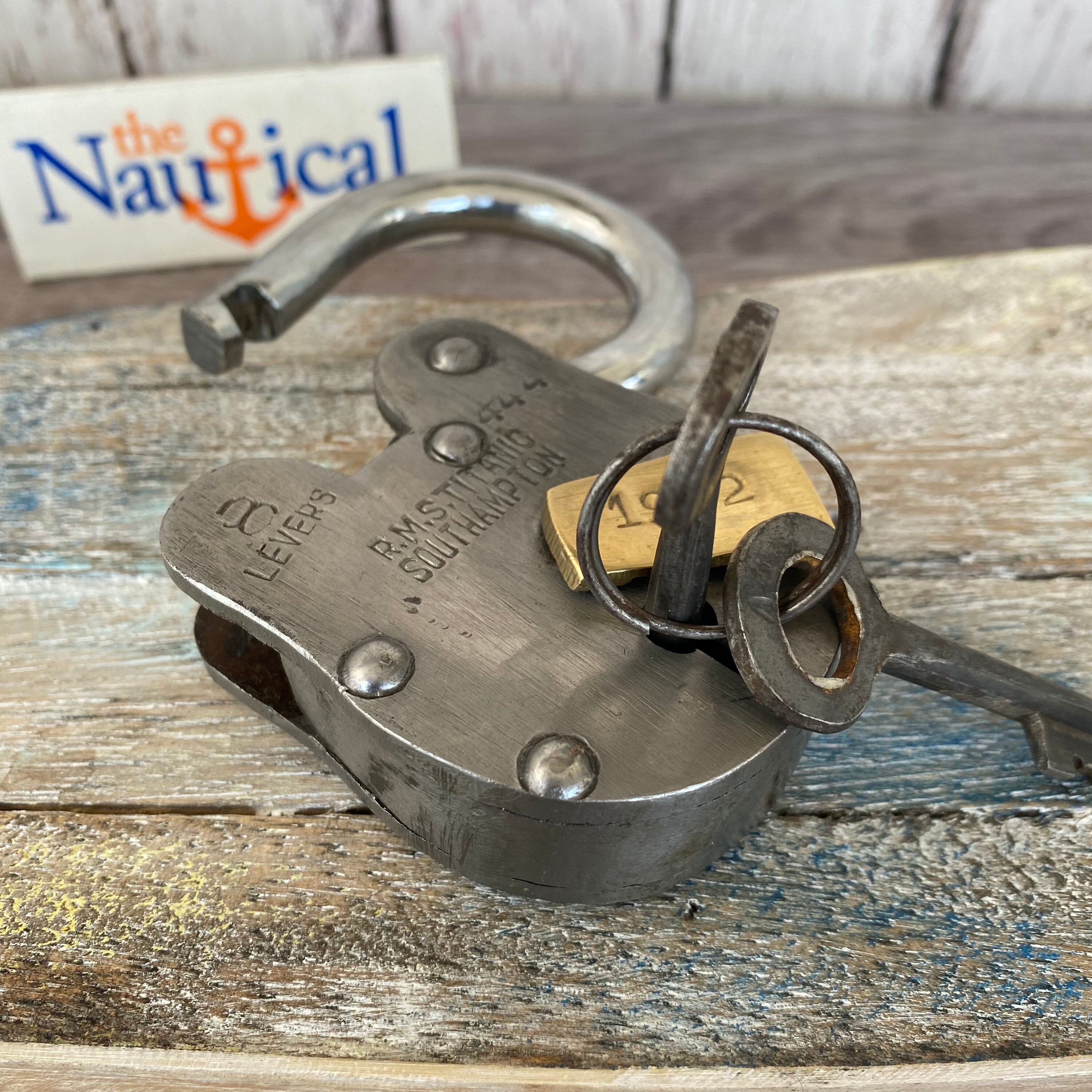 Old Style Iron Lock and Keys w/ Brass Keyhole Cover - RMS Titanic ...