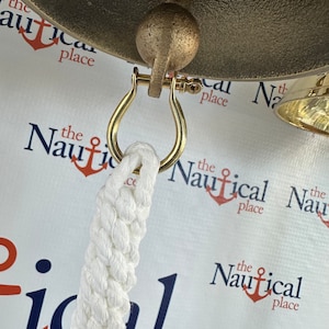 Rope Bell Pull W/ 2 Brass Shackles & Ring - Braided Knot Lanyard - Hand ...