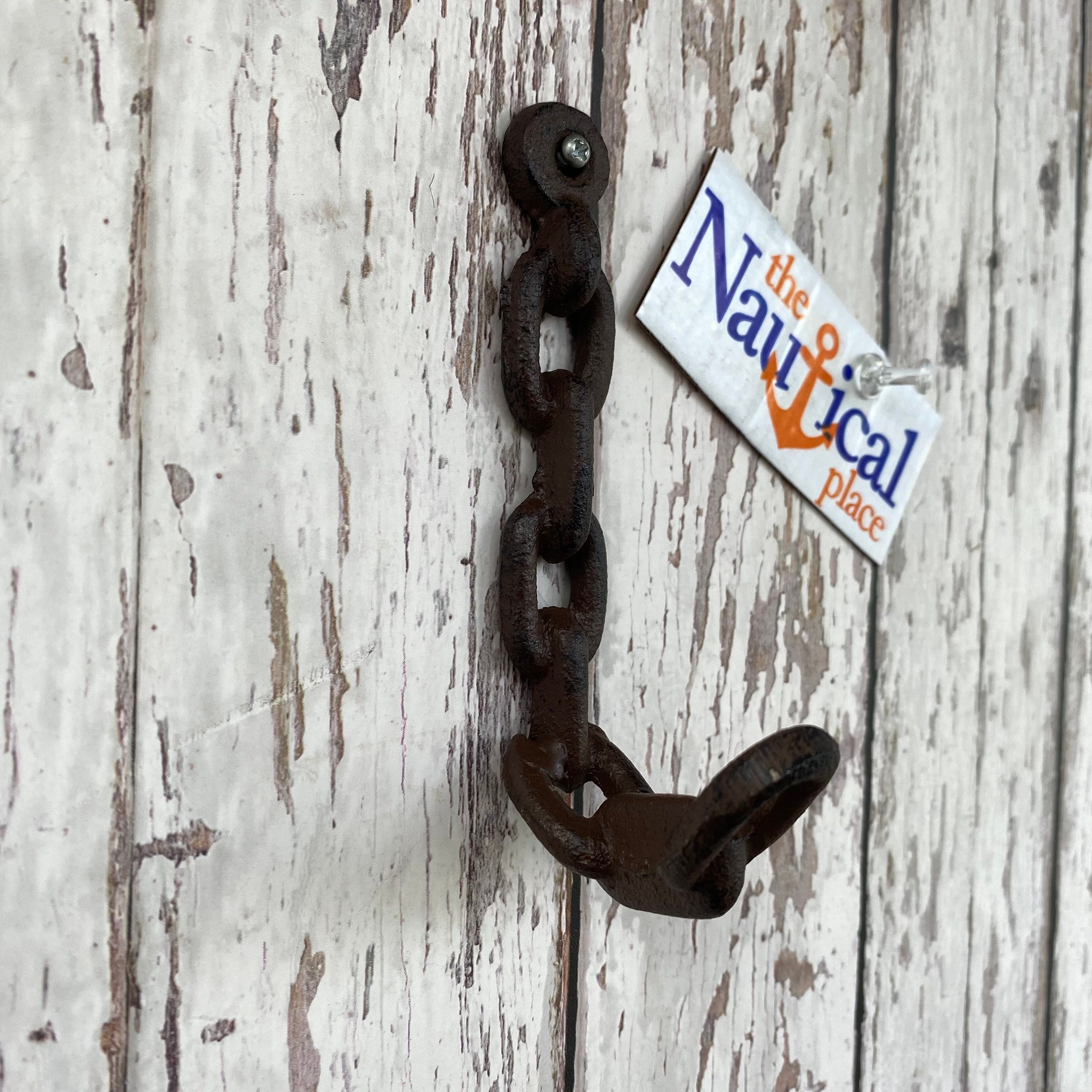 Cast Iron Chain Link Hook - Towel Hanger - Coat, Hat, Key Rack ...