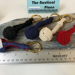 Monkey Fist Rope Knot Key Chain W/ Brass Shackle 4.5 - Etsy