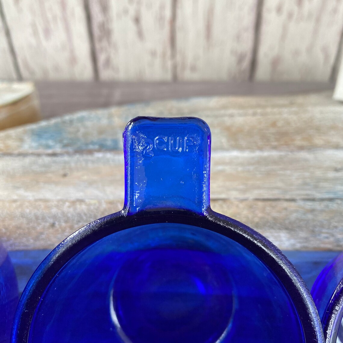 Cobalt Blue Glass Measuring Cup Set Dark Blue Glass - Etsy