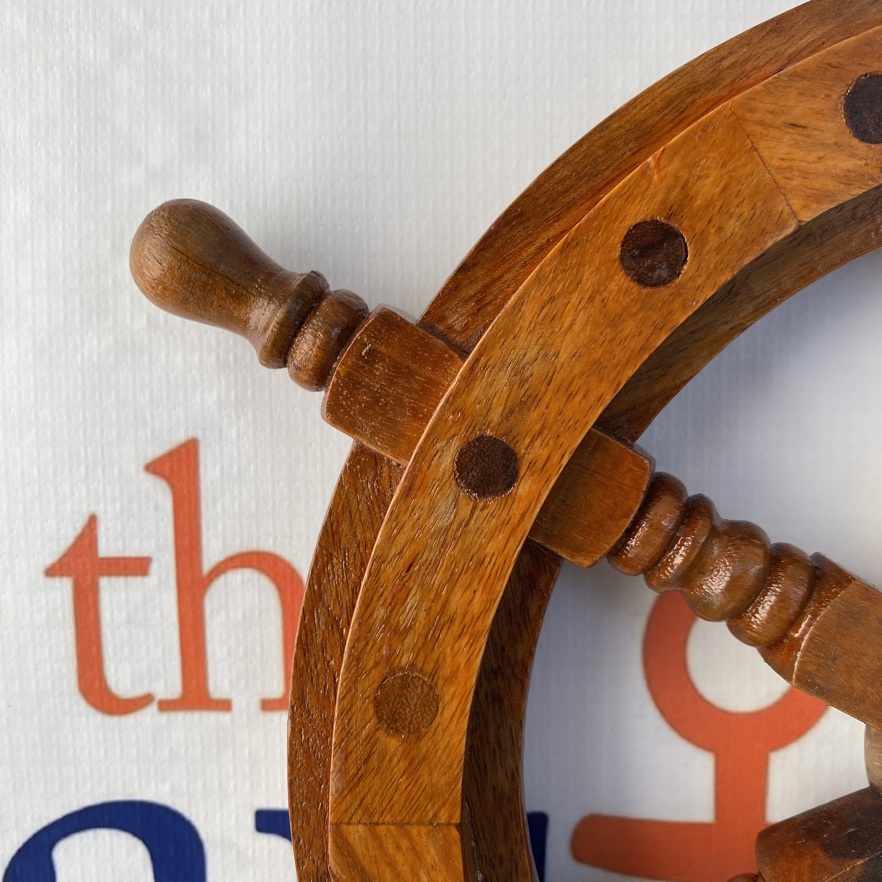 Wood Ship Wheel With Brass Center - 12, 18, or 24 Wooden Ship's Wheel ...