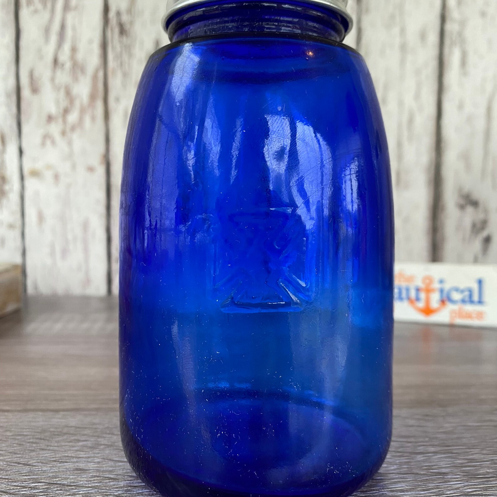 Cobalt Blue Mason Jar With Lid Dark Blue Glass Vintage - Etsy