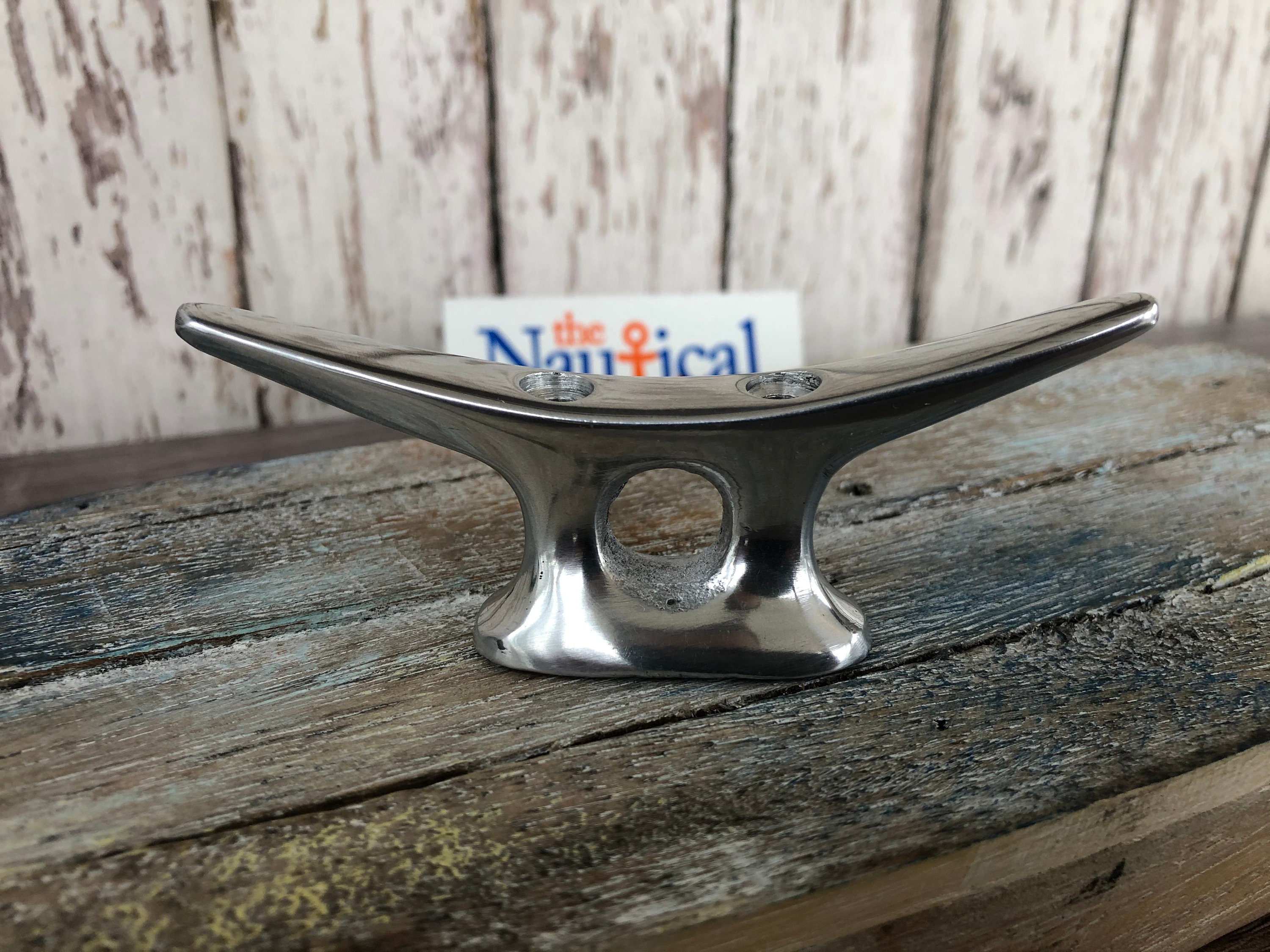 Small Aluminum Cleat w/ Chrome Finish - Nautical Marine Boat Dock Chock ...
