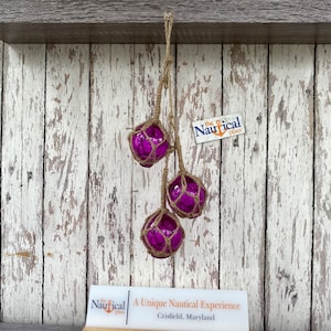 2" Glass Fishing Floats on Jute Rope - Custom You Pick Colors - Fish ...