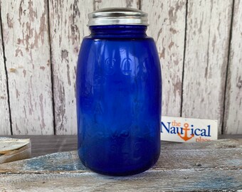 Blue Glass Jar - Etsy