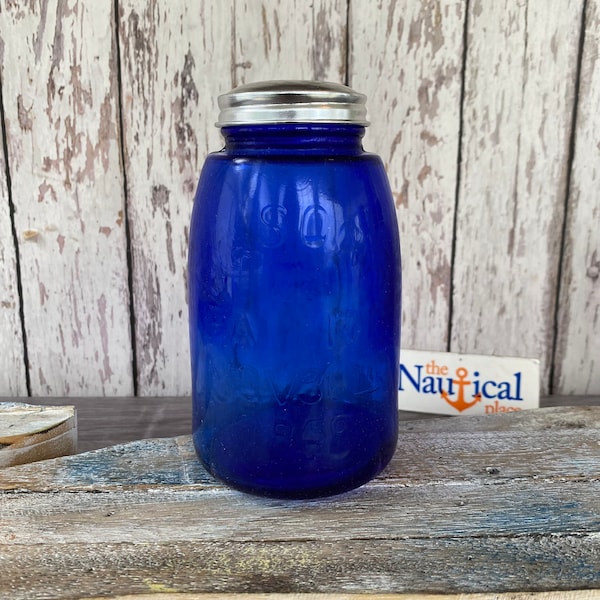 Blue Mason Jar - Etsy