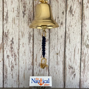 Rope Bell Pull W/ Brass Ship Wheel, Anchor, Propeller - Braided Knot ...